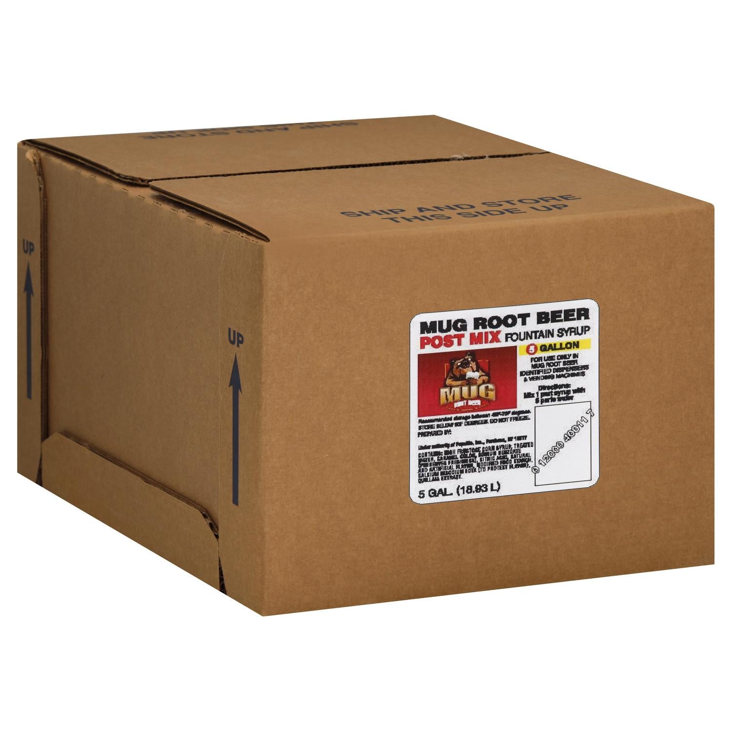 Mug Root Beer 5 Gallon Bag-in-Box Soda Fountain Syrup