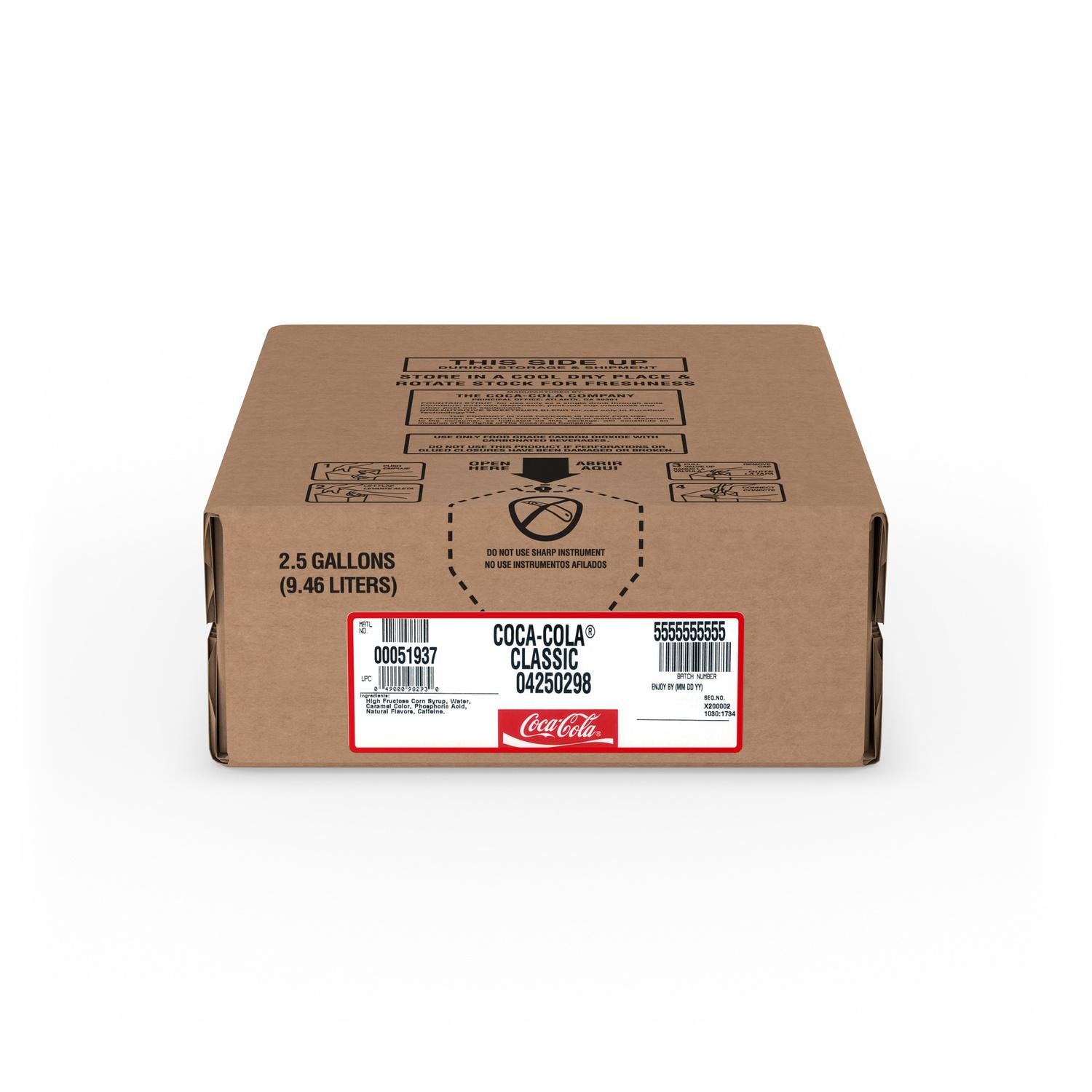 Coca-Cola Classic 2.5 Gallon Bag-In-Box Soda Fountain Syrup Concentrate ...