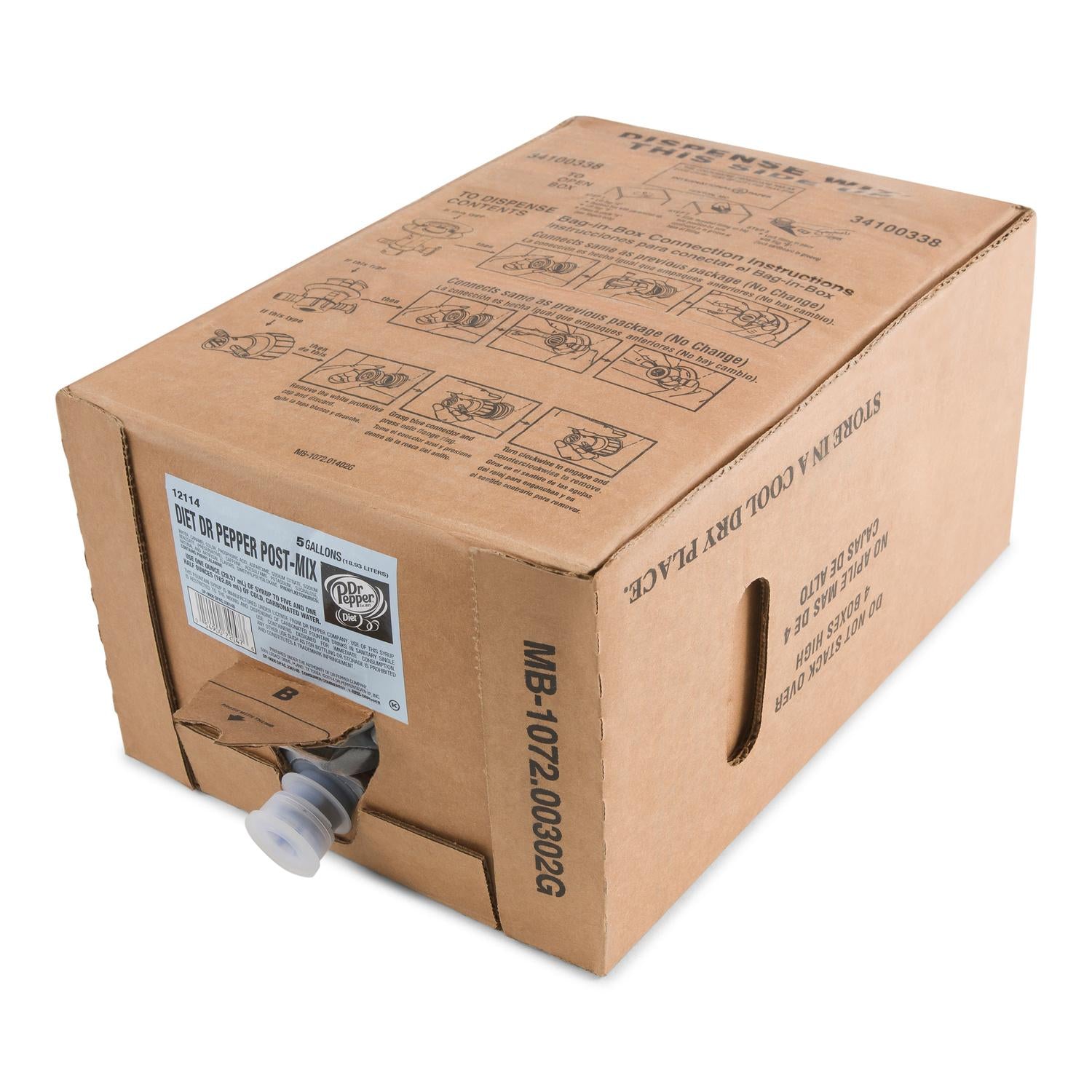 Diet Dr. Pepper Soda Fountain Syrup - 5 Gallon Bag In Box