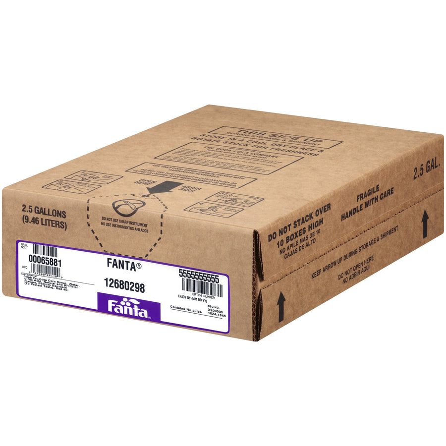 Fanta Grape Soda Fountain Flavor Syrup - 2.5 Gallon Bag In Box BIB