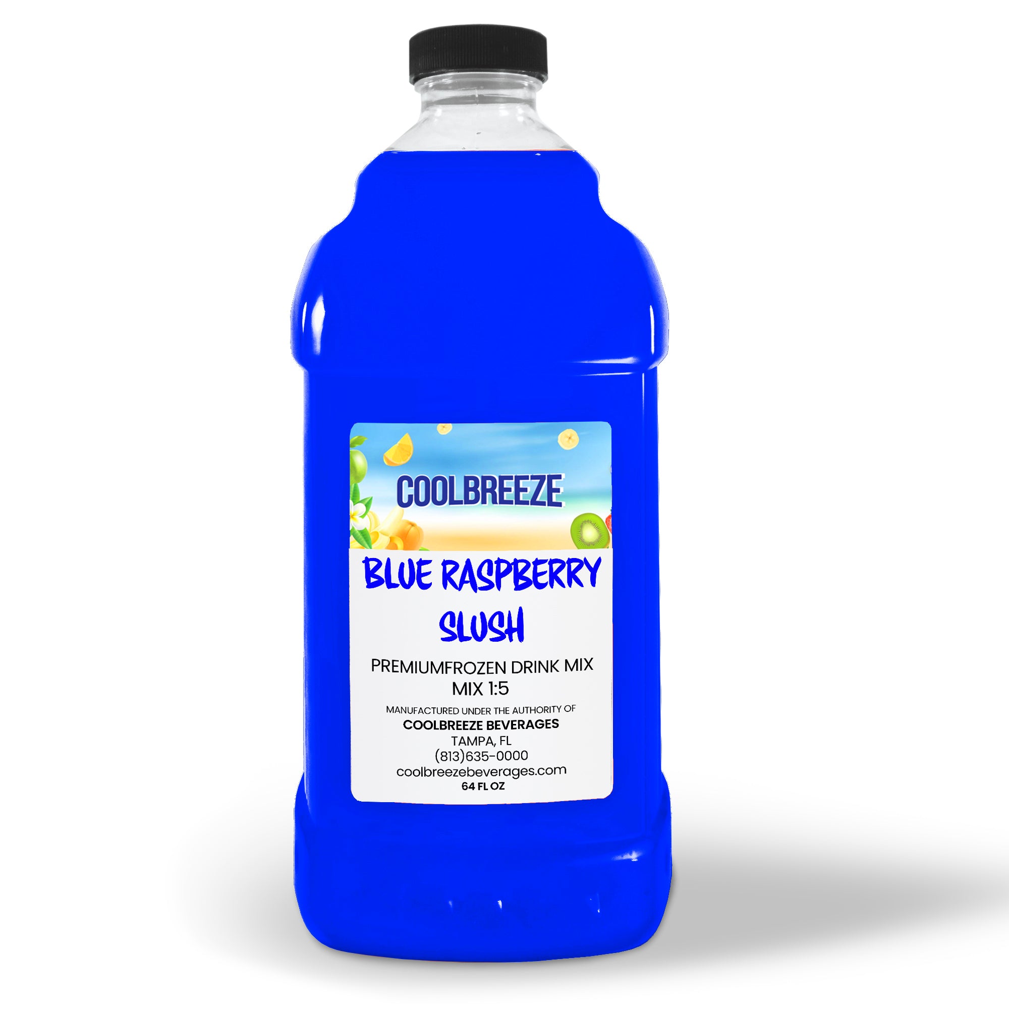 Coolbreeze Blue Raspberry Frozen Drink Machine Syrup - 1/2 Gallon Slush Mix